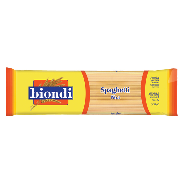 Biondi Spaghetti No.4 500g x 20 - globalfoodproduct.com
