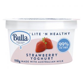 Bulla Lite'n Healthy Strawberry Yoghurt 110g x 24 - Global Food Products